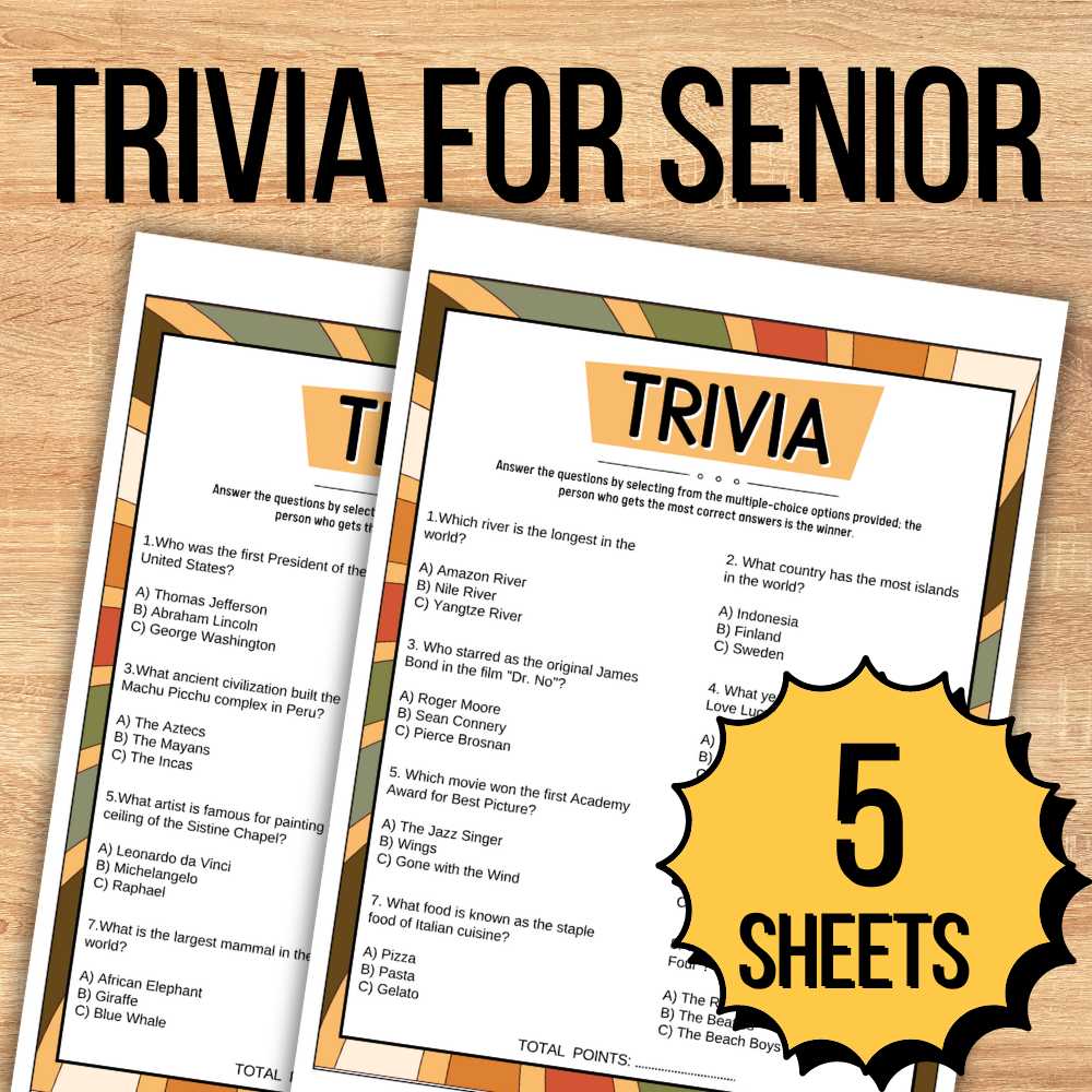 TRIVIA QUESTIONS AND ANSWERS FOR SENIORS – The Game Room