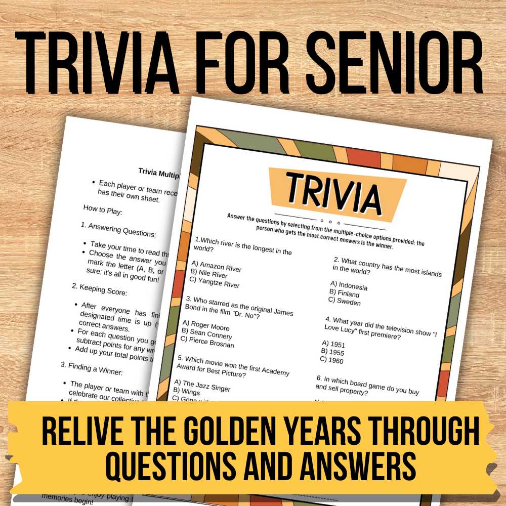 TRIVIA QUESTIONS AND ANSWERS FOR SENIORS – The Game Room