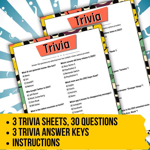 PRINTABLE TRIVIA QUESTIONS AND ANSWERS FOR TEENS – The Game Room
