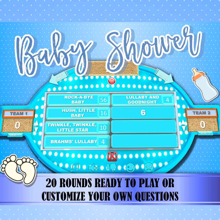 VIRTUAL BABY SHOWER GAMES BOY EDITABLE – The Game Room