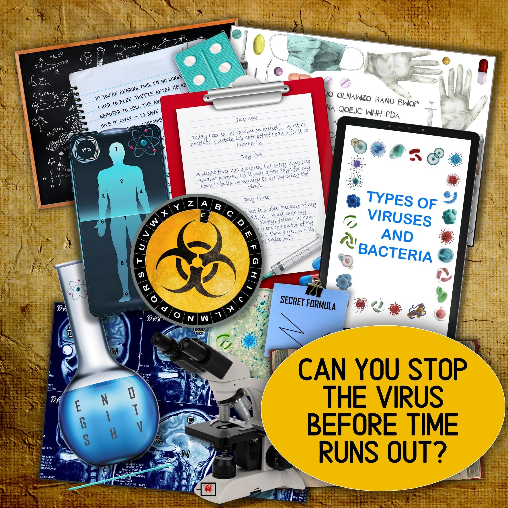 🖨️🎲🔐 Escape Room Kit - Escape Game at Home 🦠🔎🏠 – The Game Room