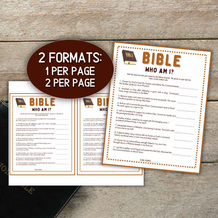 BIBLE WHO AM I GAME – The Game Room