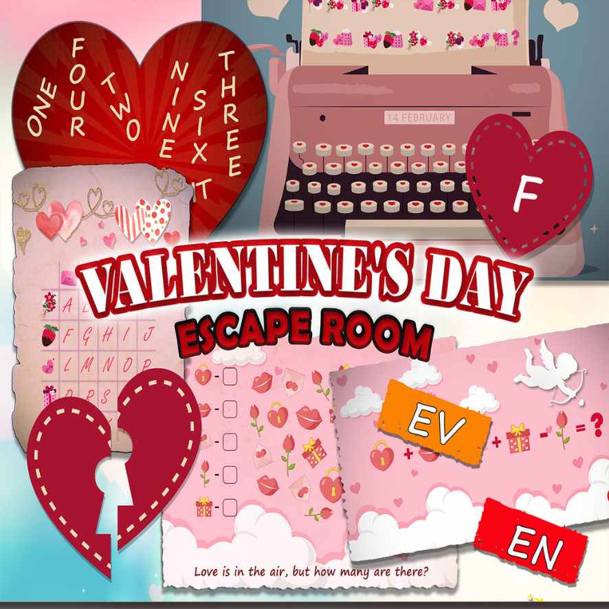 KIDS ESCAPE ROOM KIT VALENTINES - PRINT AND PLAY – The Game Room